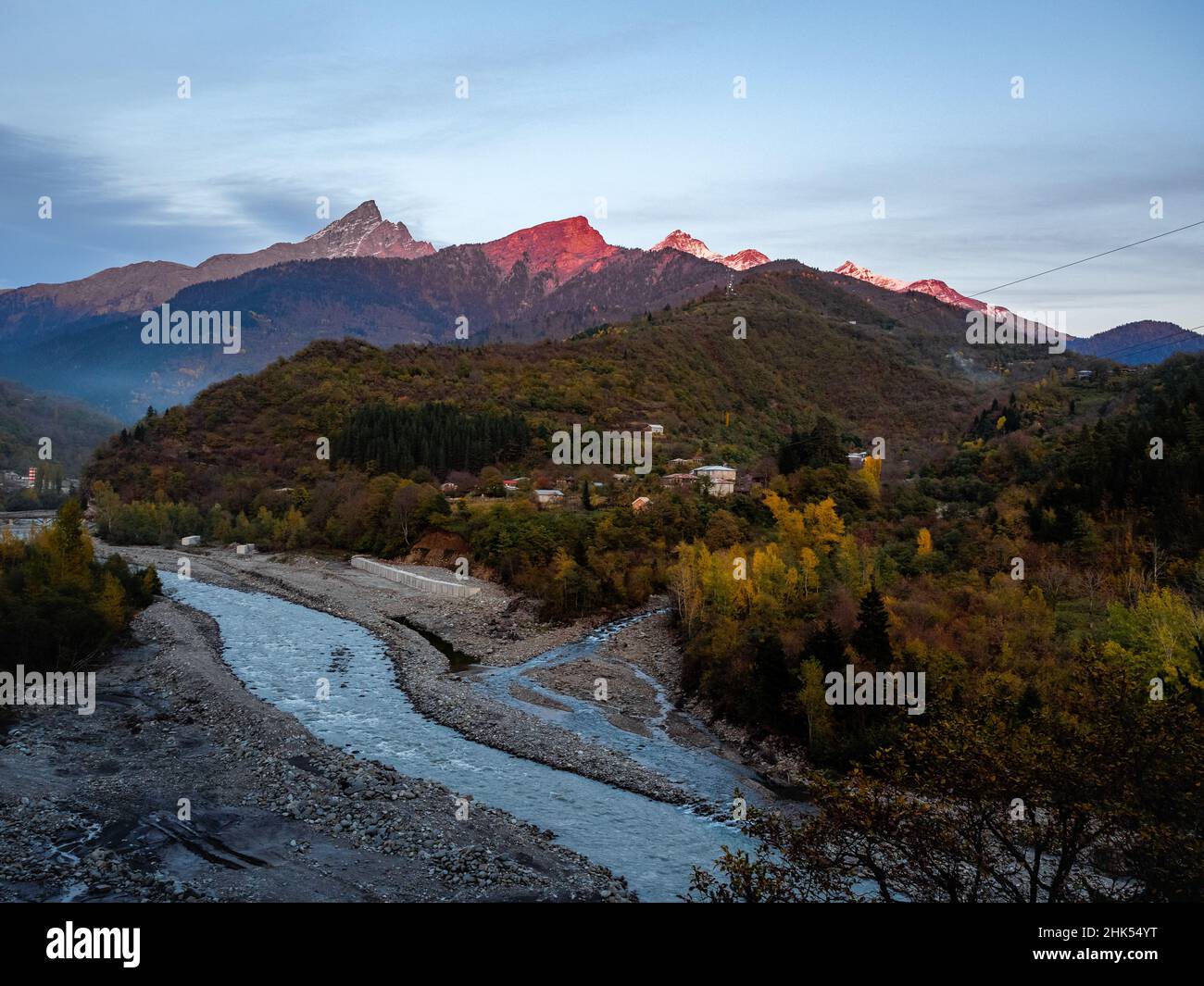 Sunset in Racha-Lechkhumi, Georgia (Sakartvelo), Central Asia, Asia ...