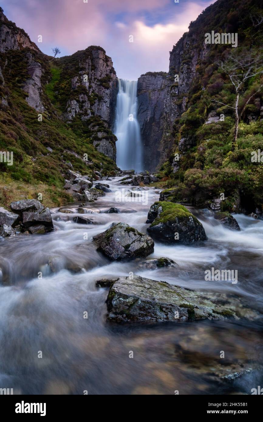 Allt Chranaidh (Wailing Widow Waterfall), near Kylesku, Sutherland ...