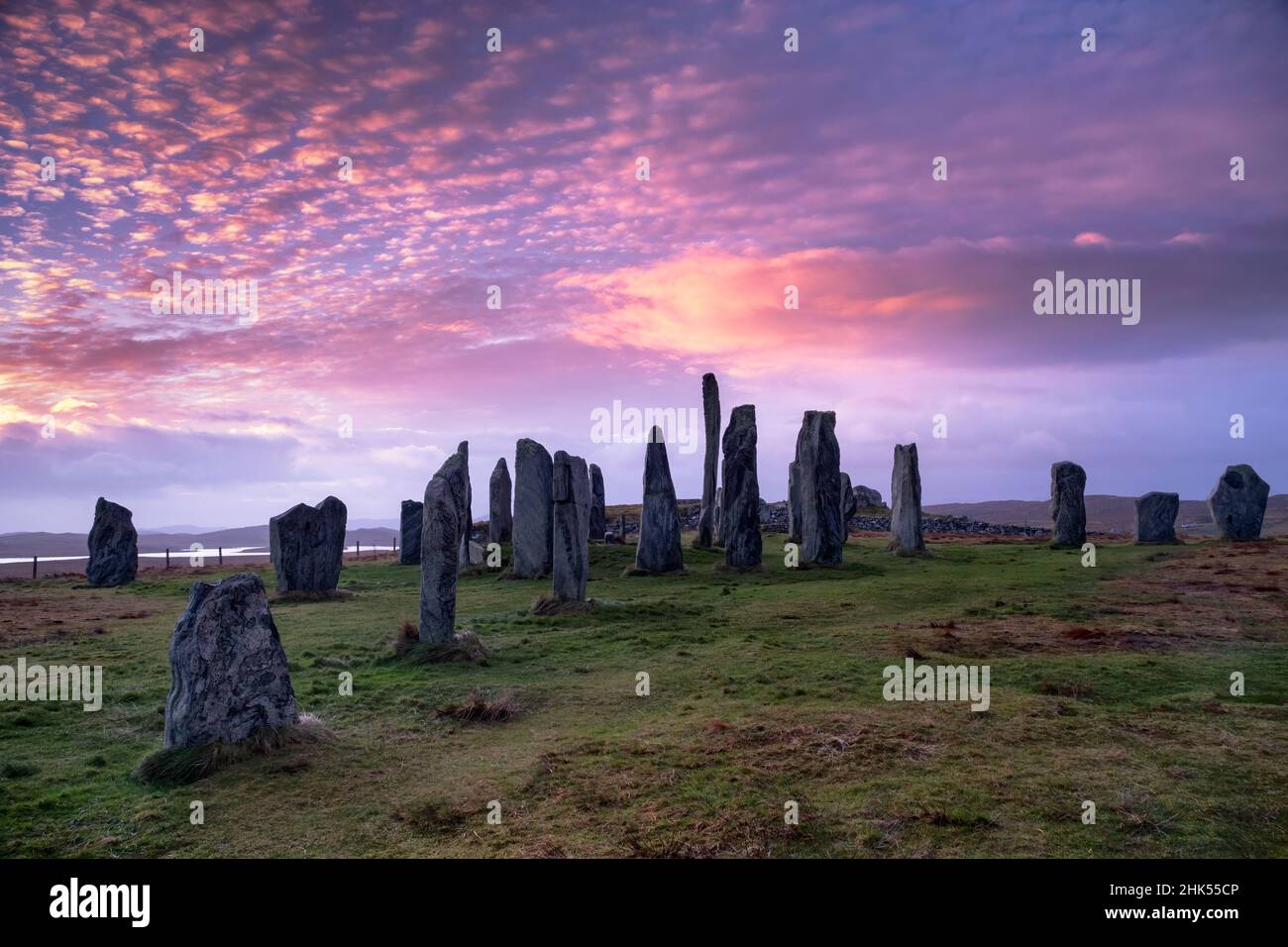 The Callanish Standing Stones at sunrise, Callanish, Isle of Lewis ...