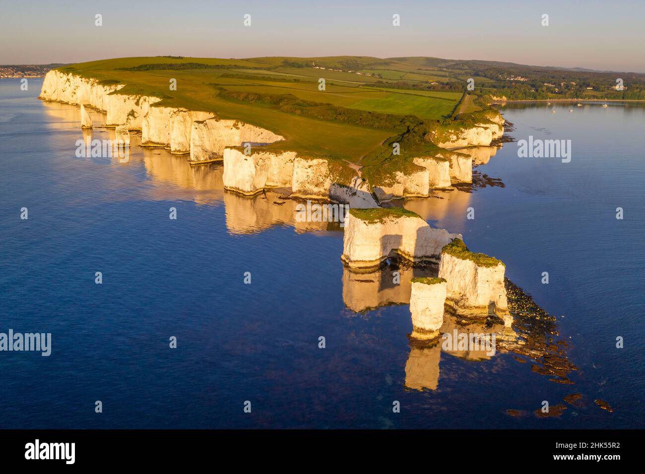Aerial View Of Old Harry Rocks On The Jurassic Coast UNESCO World