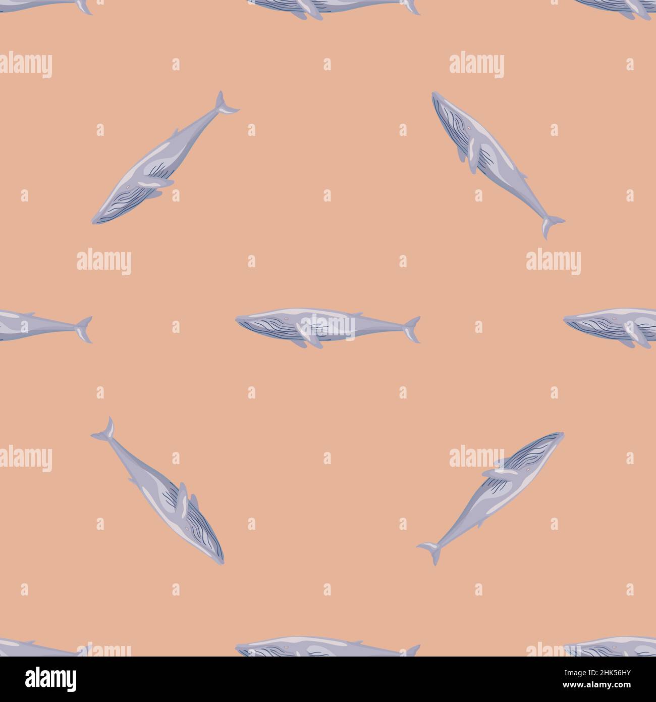 Seamless pattern Fin whale on yellow background. Template of cartoon ...