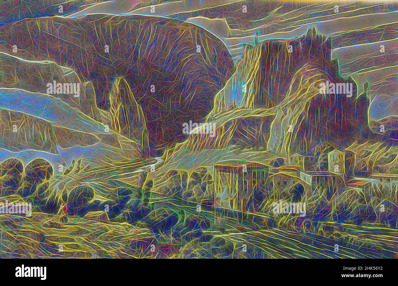 Inspired by Fontaine de Vaucluse, Paul Huet, French, 1803-1869 ...