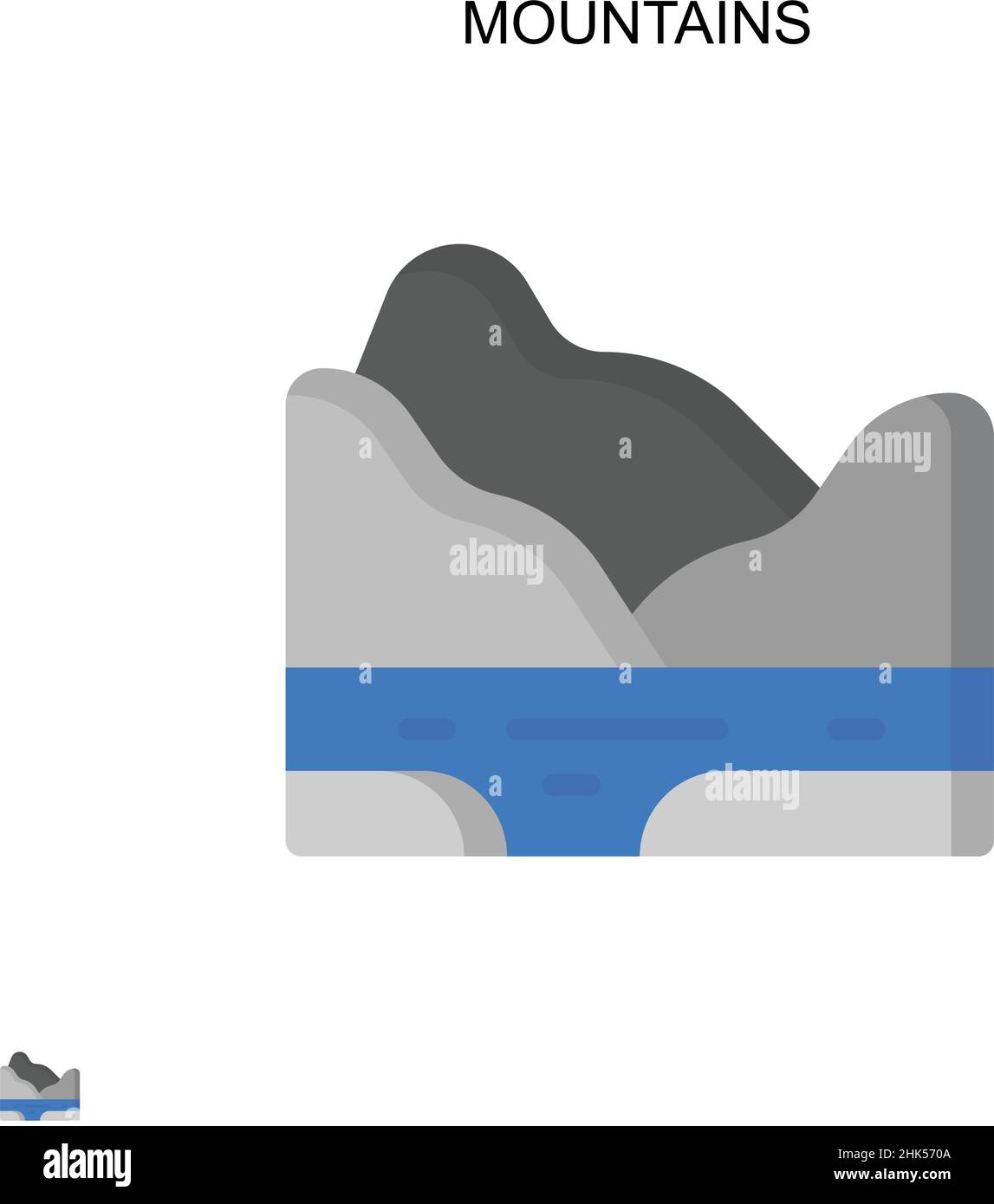 Mountains Simple vector icon. Illustration symbol design template for ...