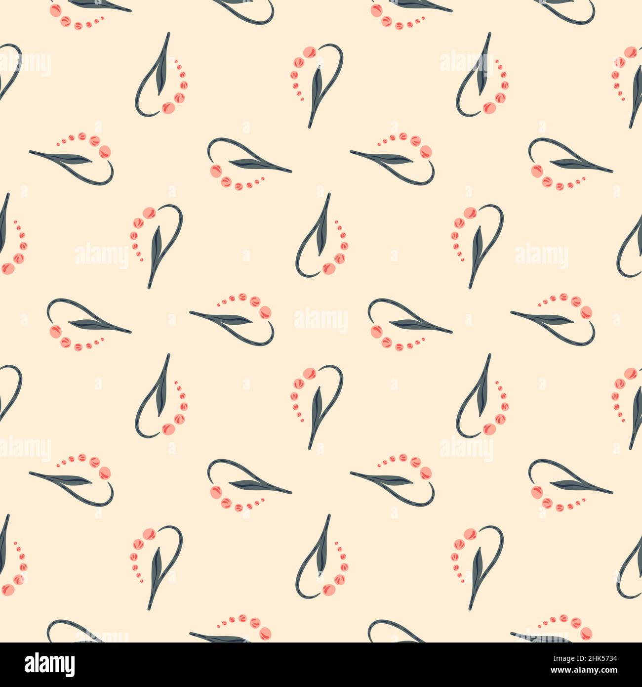 Geometric style seamless pattern with abstract lily of the valley ...