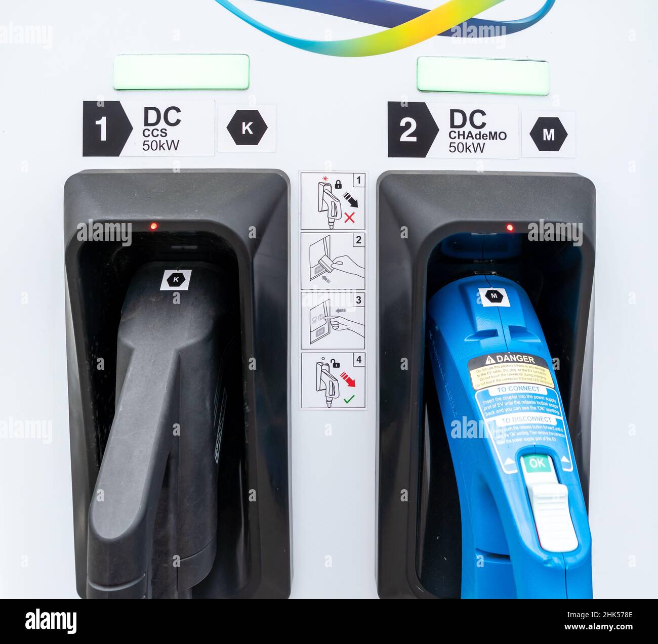 KILLYBEGS, IRELAND - OCTOBER 13 2021 :The fast charge point is located ...