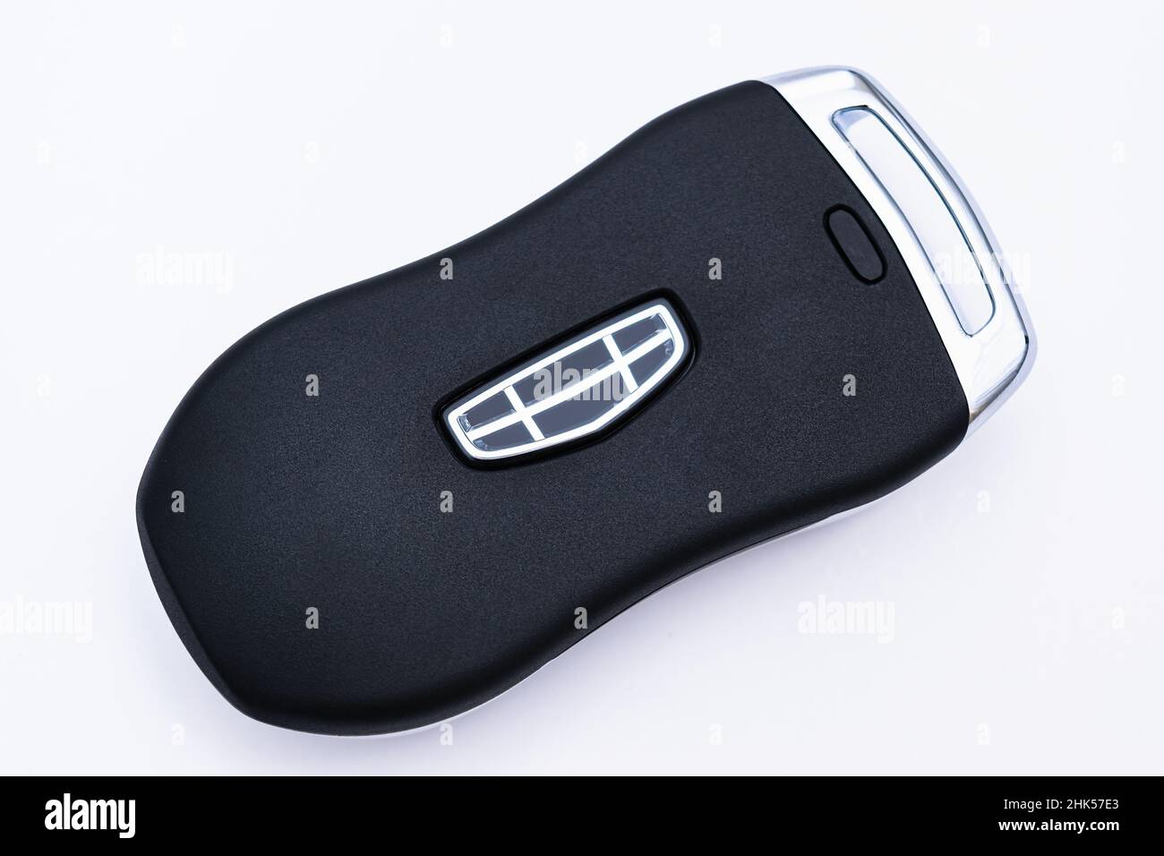 Minsk, Belarus - February 2022: Close-up of a black smart key from a ...