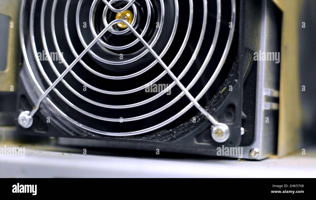 Data centers with fans. Stock footage. Close-up of fan unit hardware ...