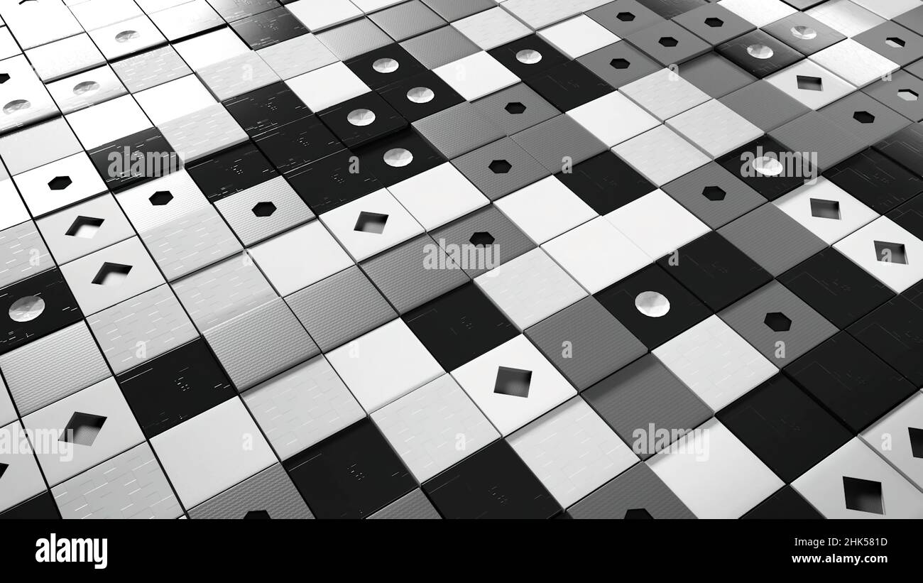 3d surface of squares. Animation. Surface of squares resembling domino ...