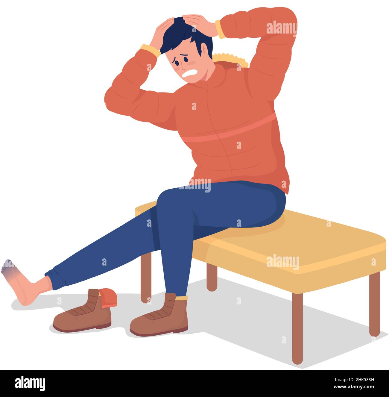 Vector cartoon illustration man freezing Cut Out Stock Images ...