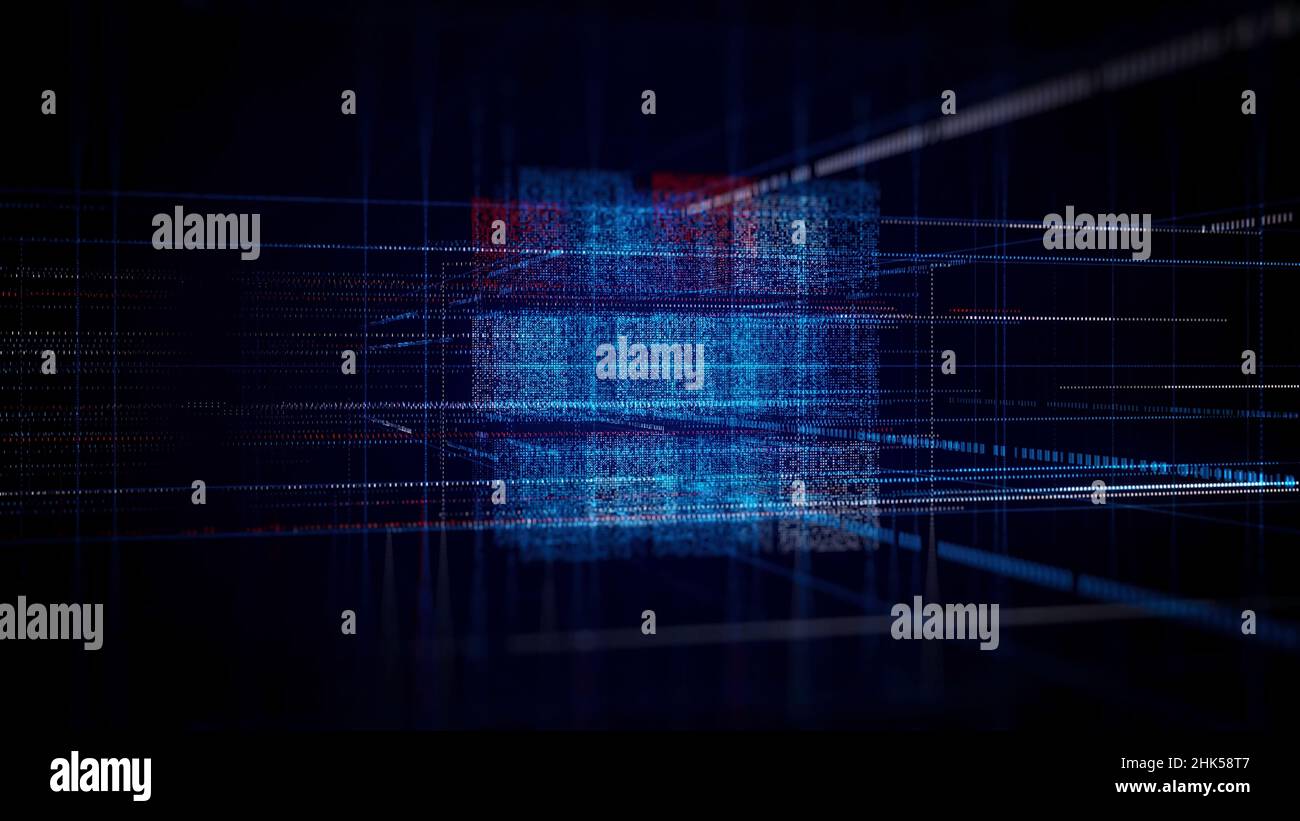 Computer projection of cube from laser lines. Animation. Laser ...