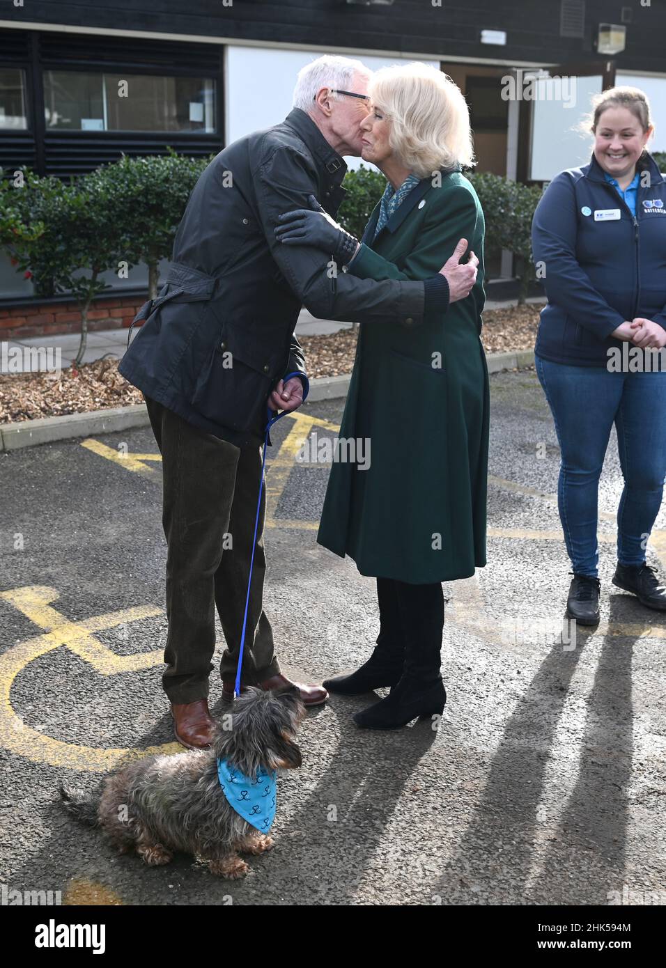 The Duchess of Cornwall is greeted by Battersea Ambassador Paul O'Grady ...