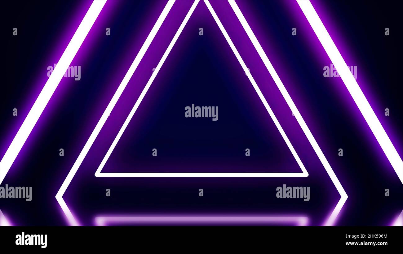 Neon triangular animation. Animation of neon tunnel consisting of ...