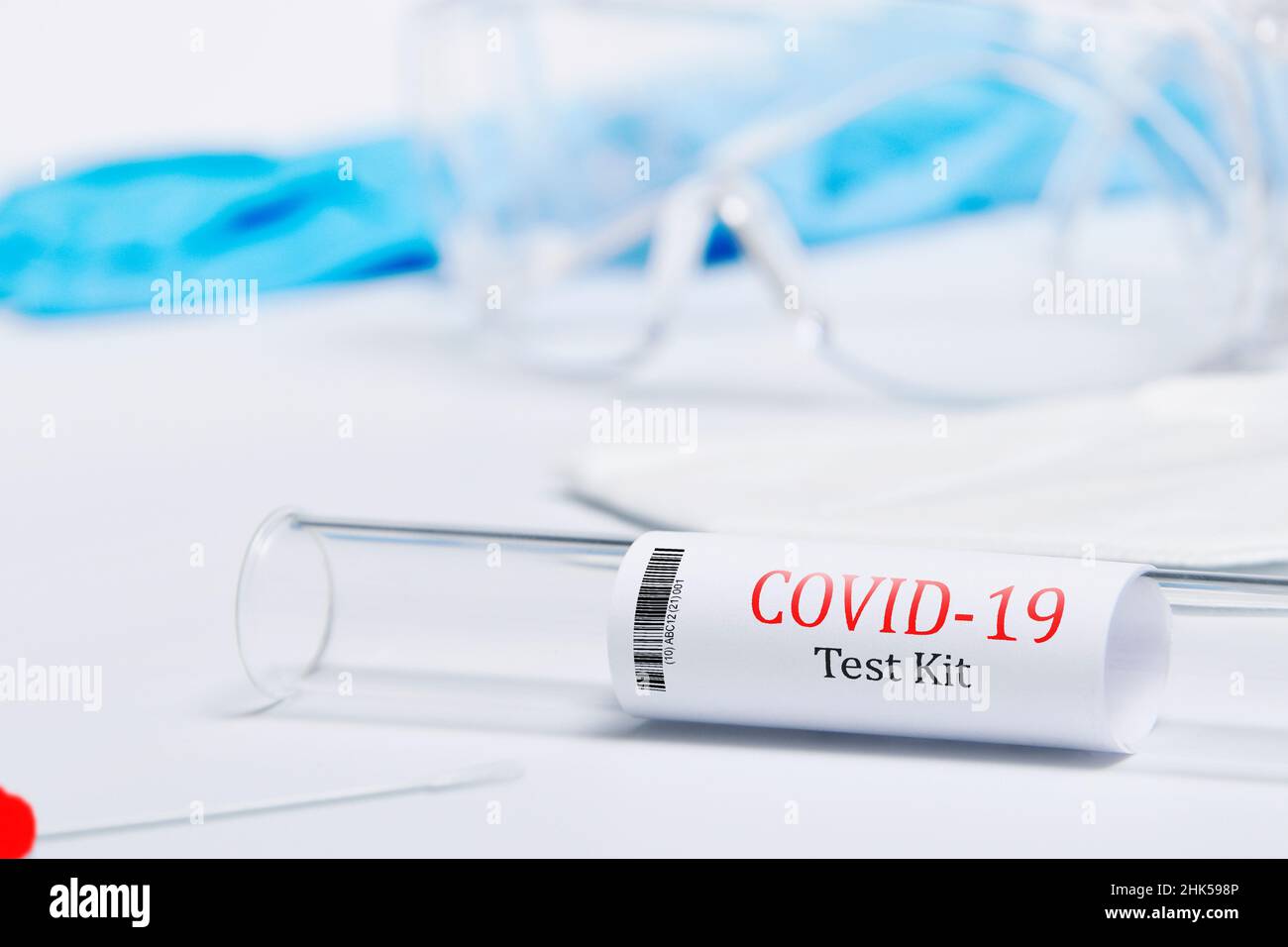 Kit tested Covid-19 , Coronavirus symptoms medical concept with PPE and ...