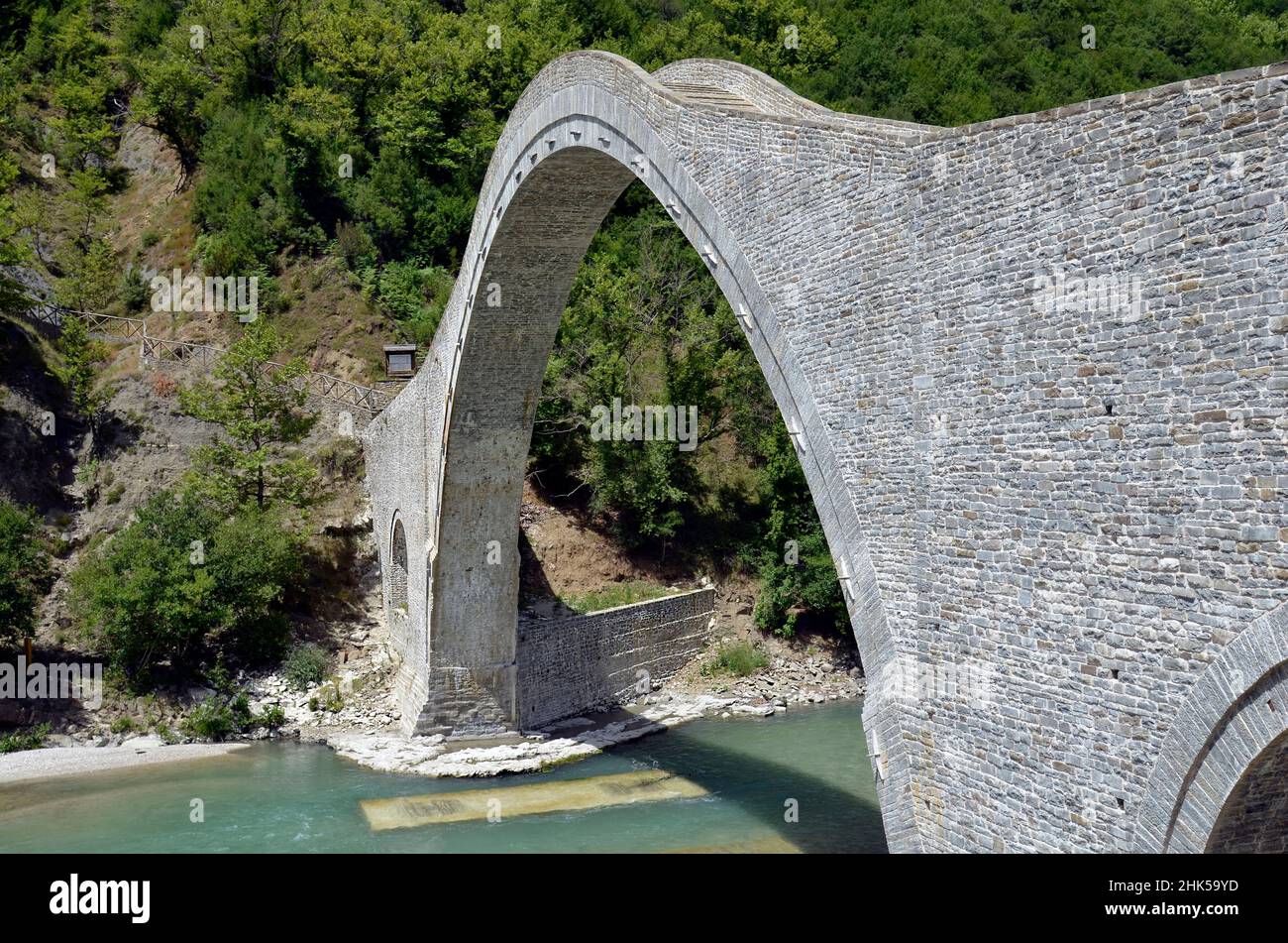 Greece, Plaka Bridge over the Arachthos River the largest single-arched ...