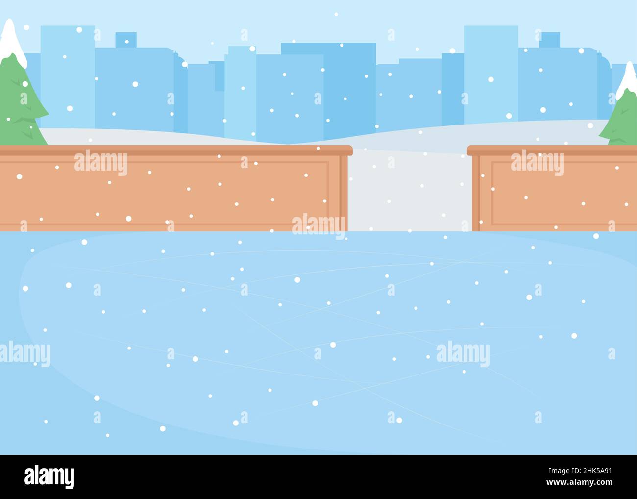 Empty ice rink flat color vector illustration Stock Vector Image & Art ...