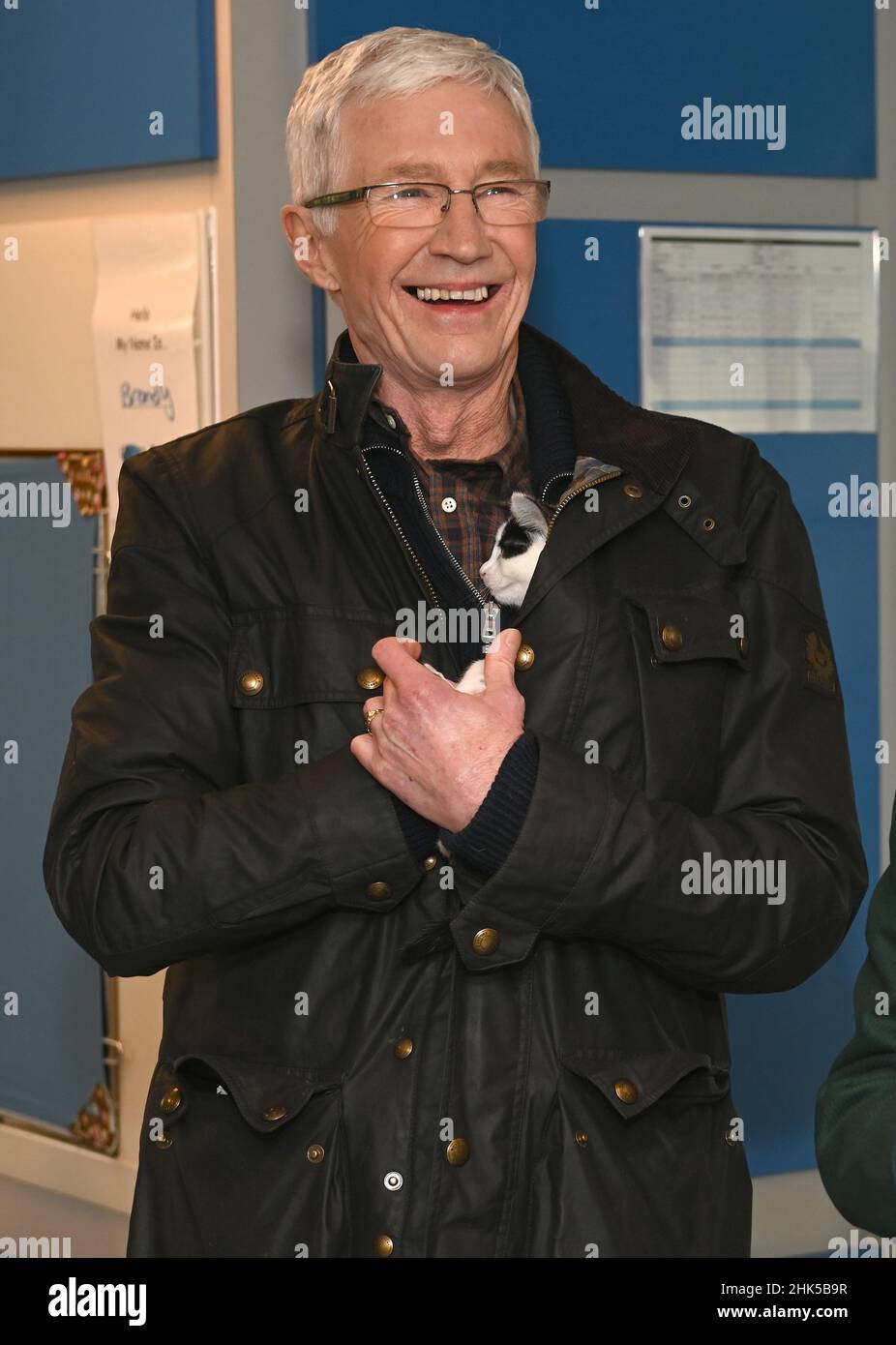 Battersea Ambassador Paul O'Grady during a visit to the Battersea Dogs ...