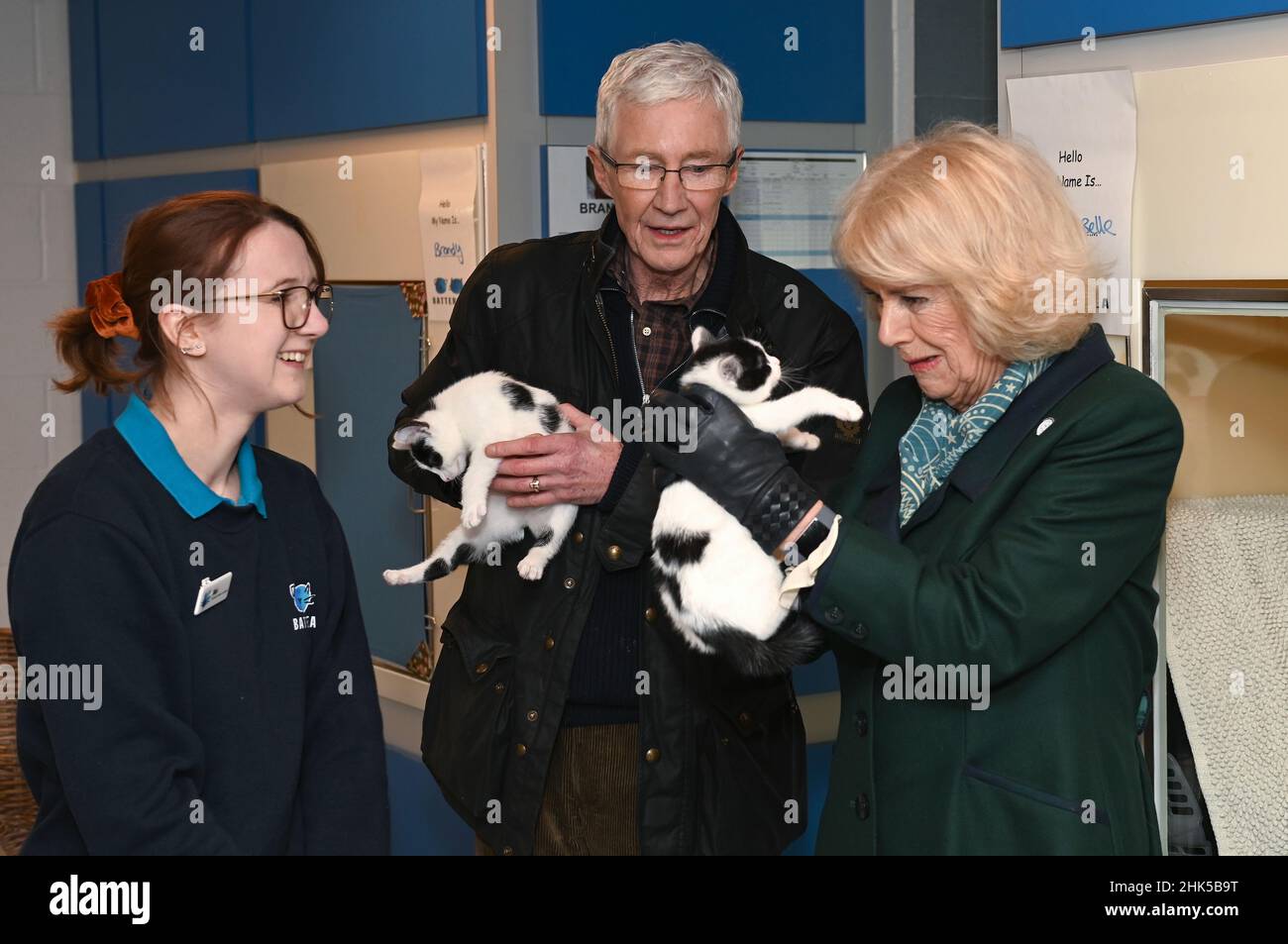 The Duchess of Cornwall (right) with Battersea Ambassador Paul O'Grady ...