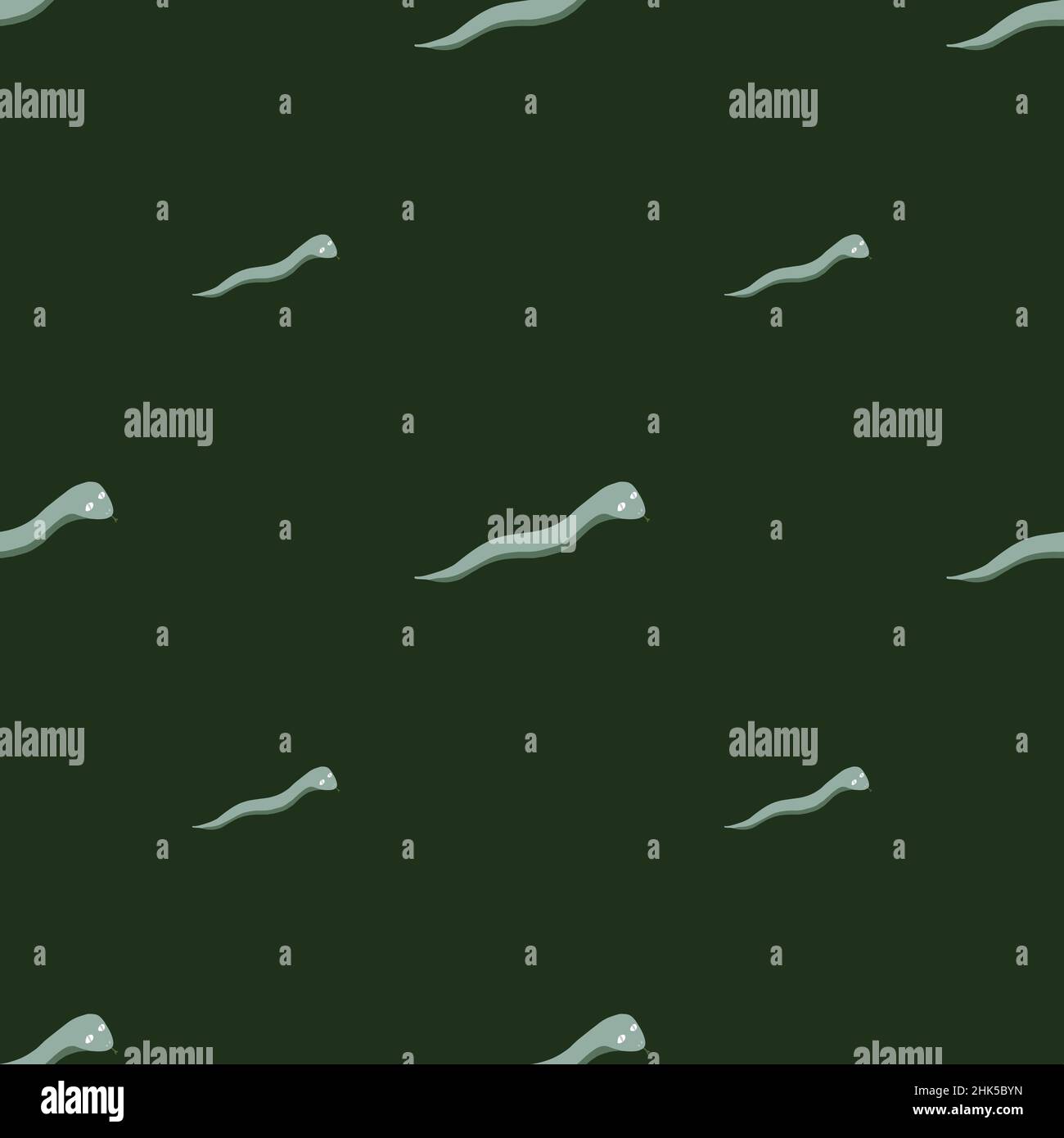 Minimalistic nature wild seamless pattern with green simple snakes ...
