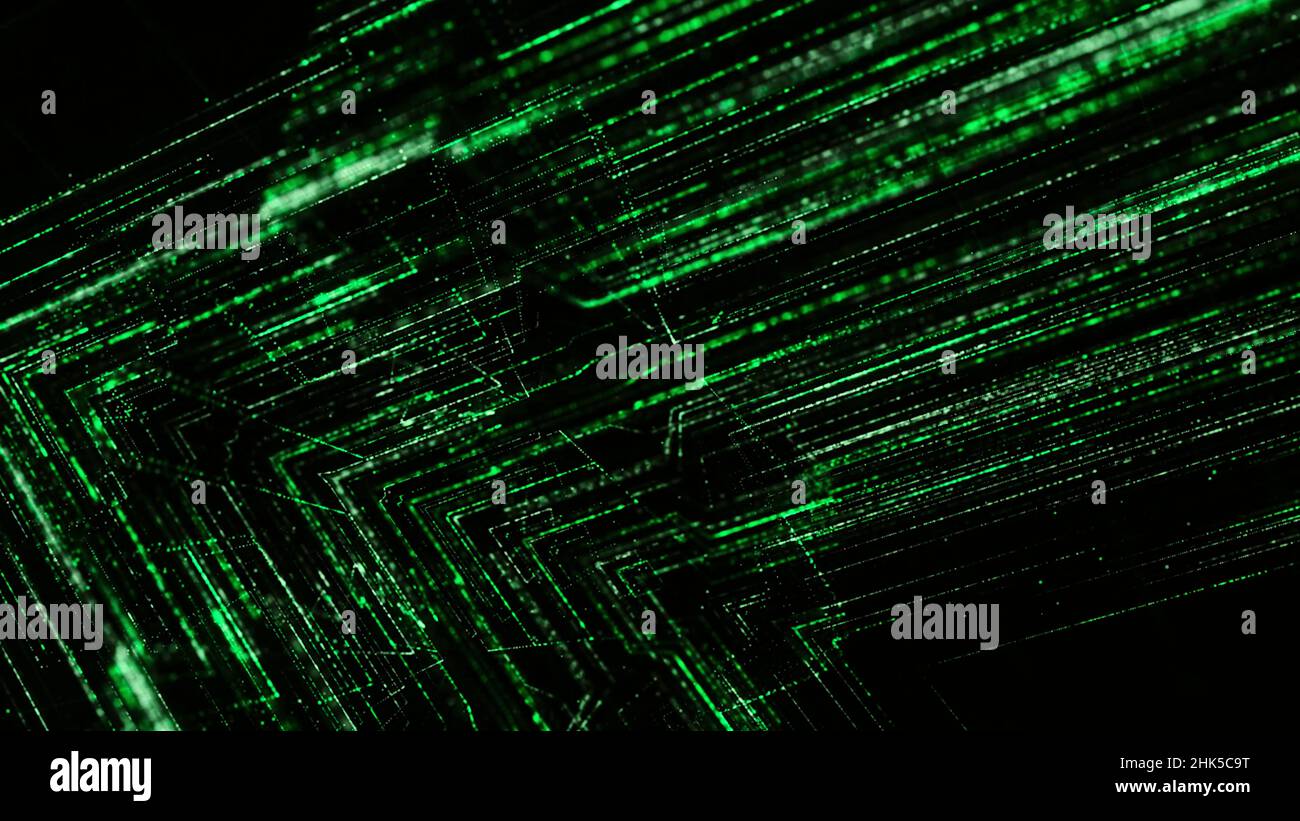 Angle of shining lines. Animation. Two streams of shining lines collide ...