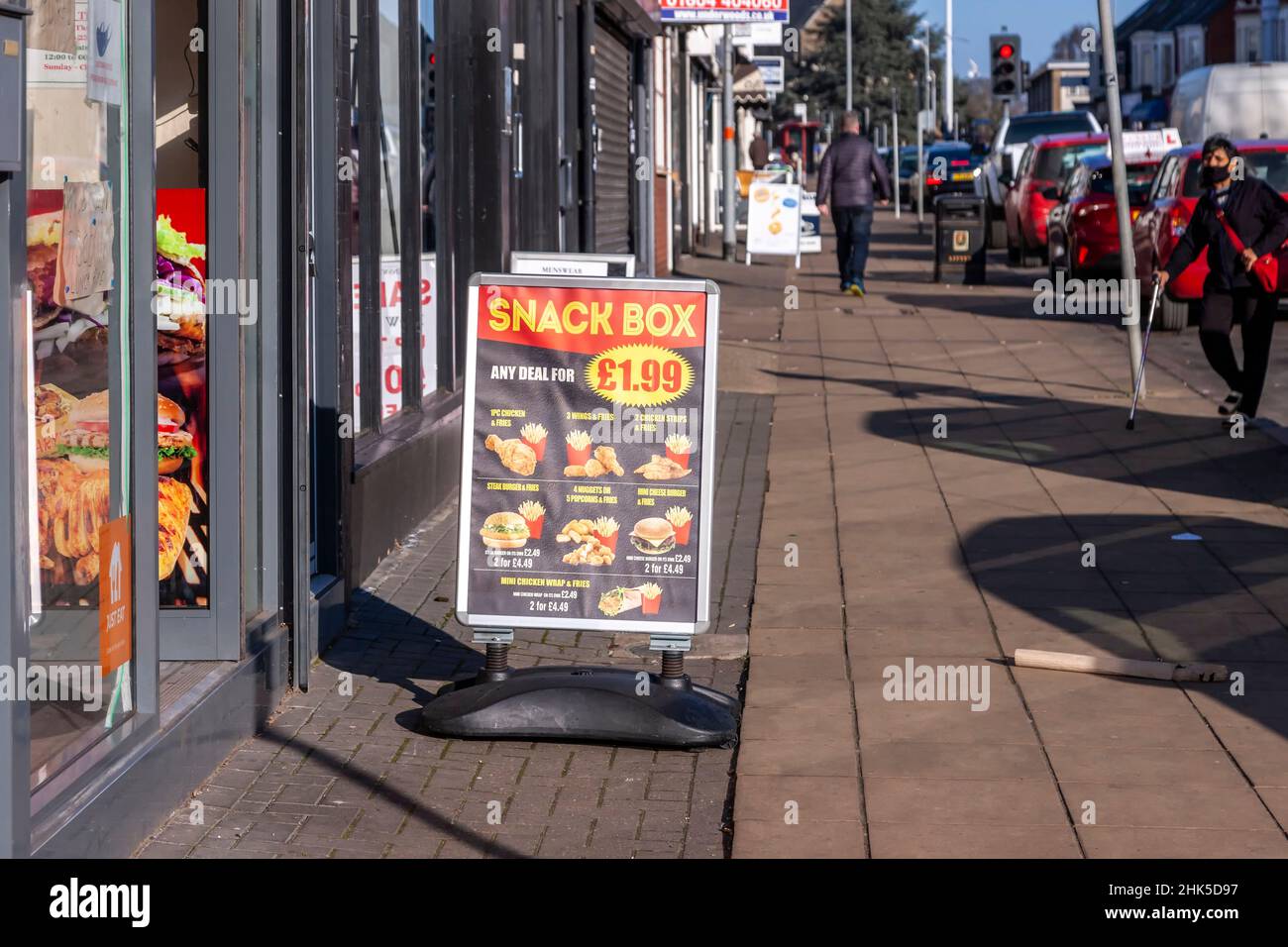 Advertising signs on Wellingborough road, Northampton, Engalnd, UK ...
