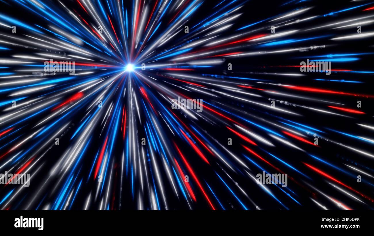 Abstract creative cosmic background with a blue star spreading colorful ...