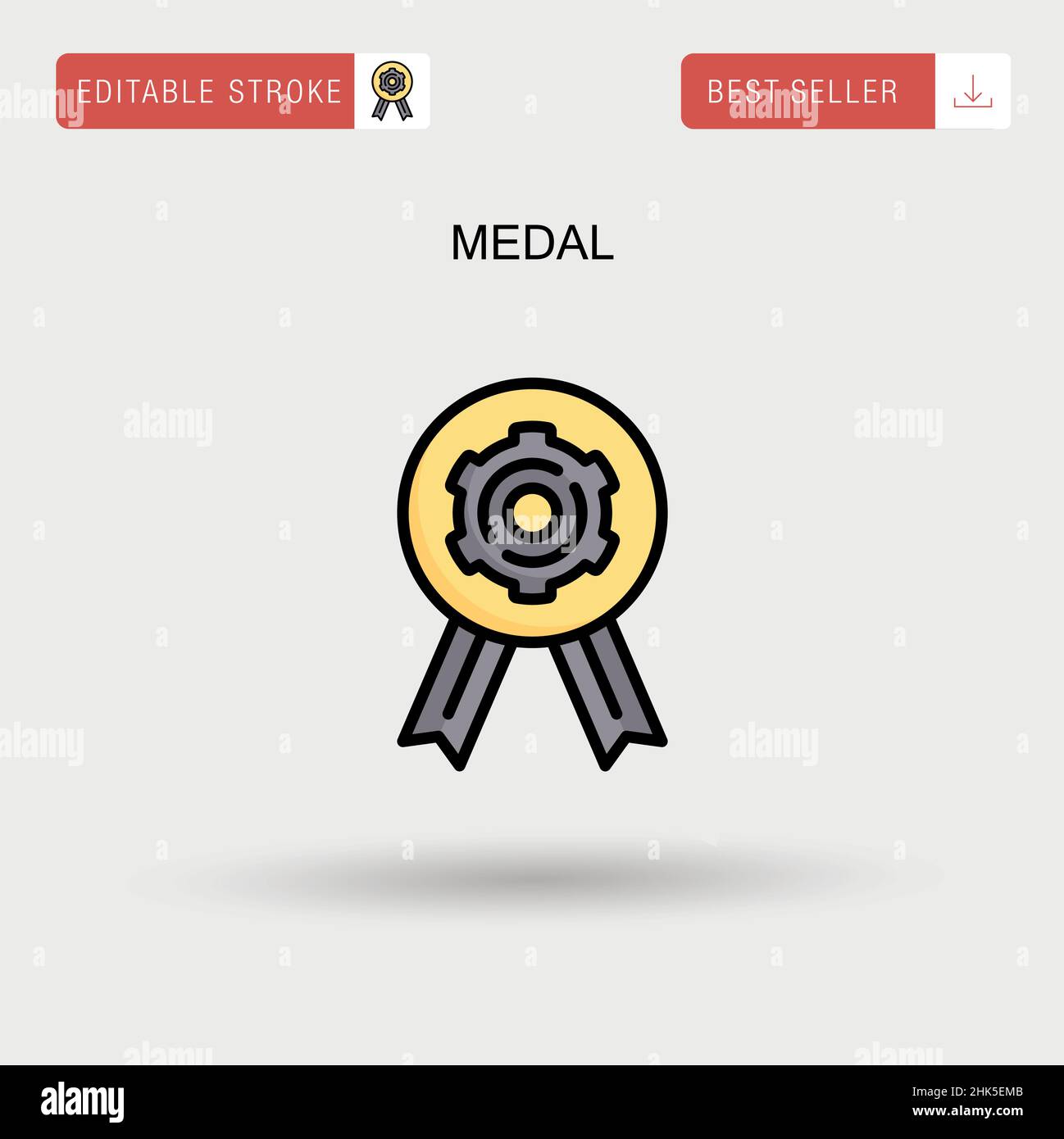 Medal Simple vector icon Stock Vector Image & Art - Alamy