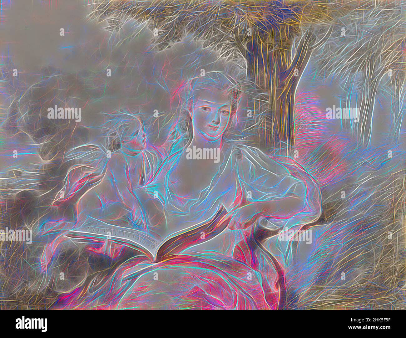 Inspired by Lady with cupid and a song book, Cornelis Troost, 1745 ...