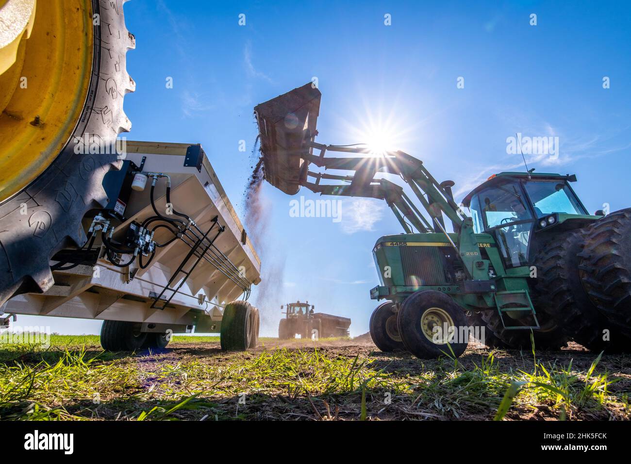 Manure spreading and cover crops on the Eastern Shore, MD Stock Photo ...