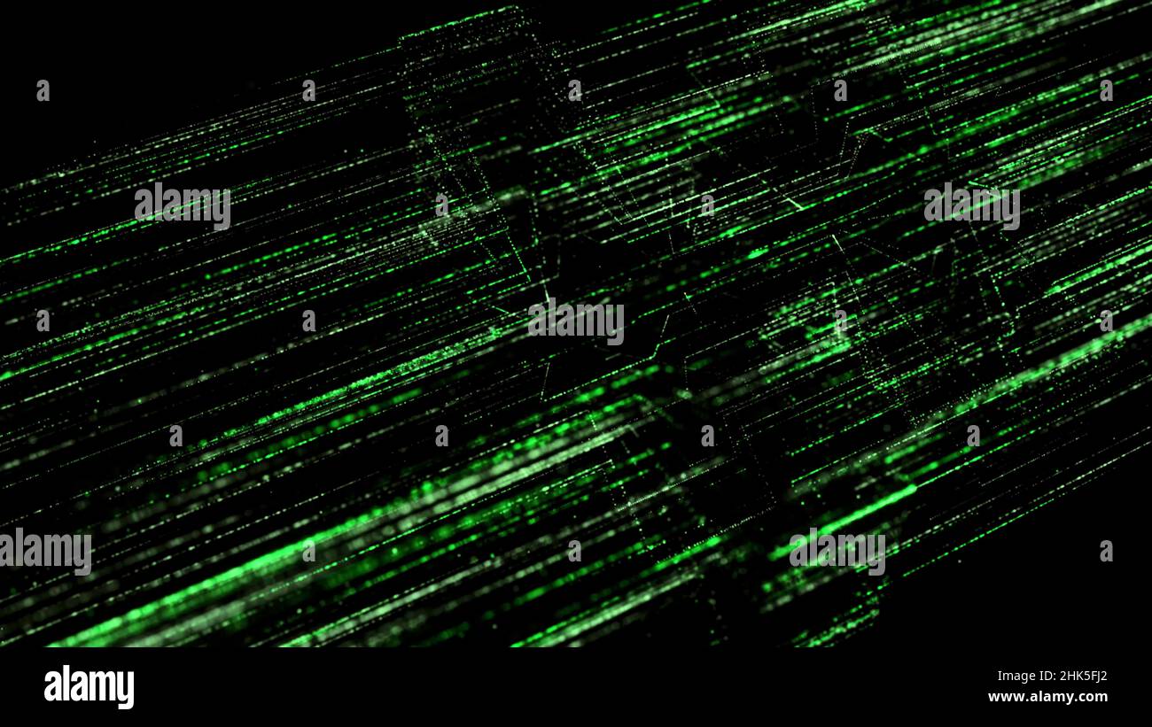 Angle of shining lines. Animation. Two streams of shining lines collide ...