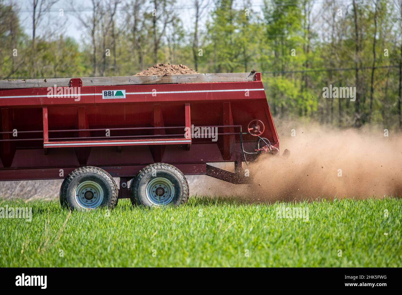 Manure spreading and cover crops on the Eastern Shore, MD Stock Photo ...