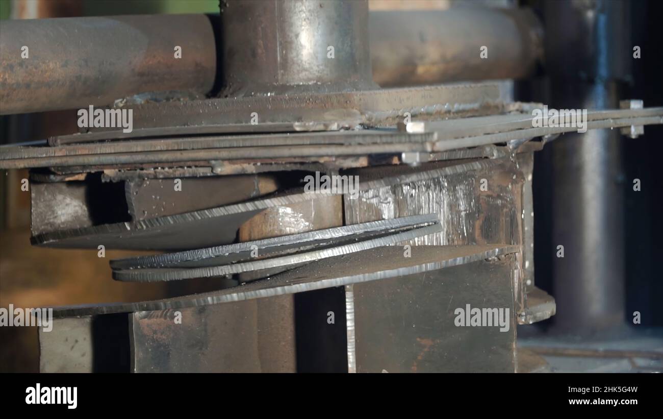 Hydraulic press on manufacture. Clip. Hydraulic press process. Create ...