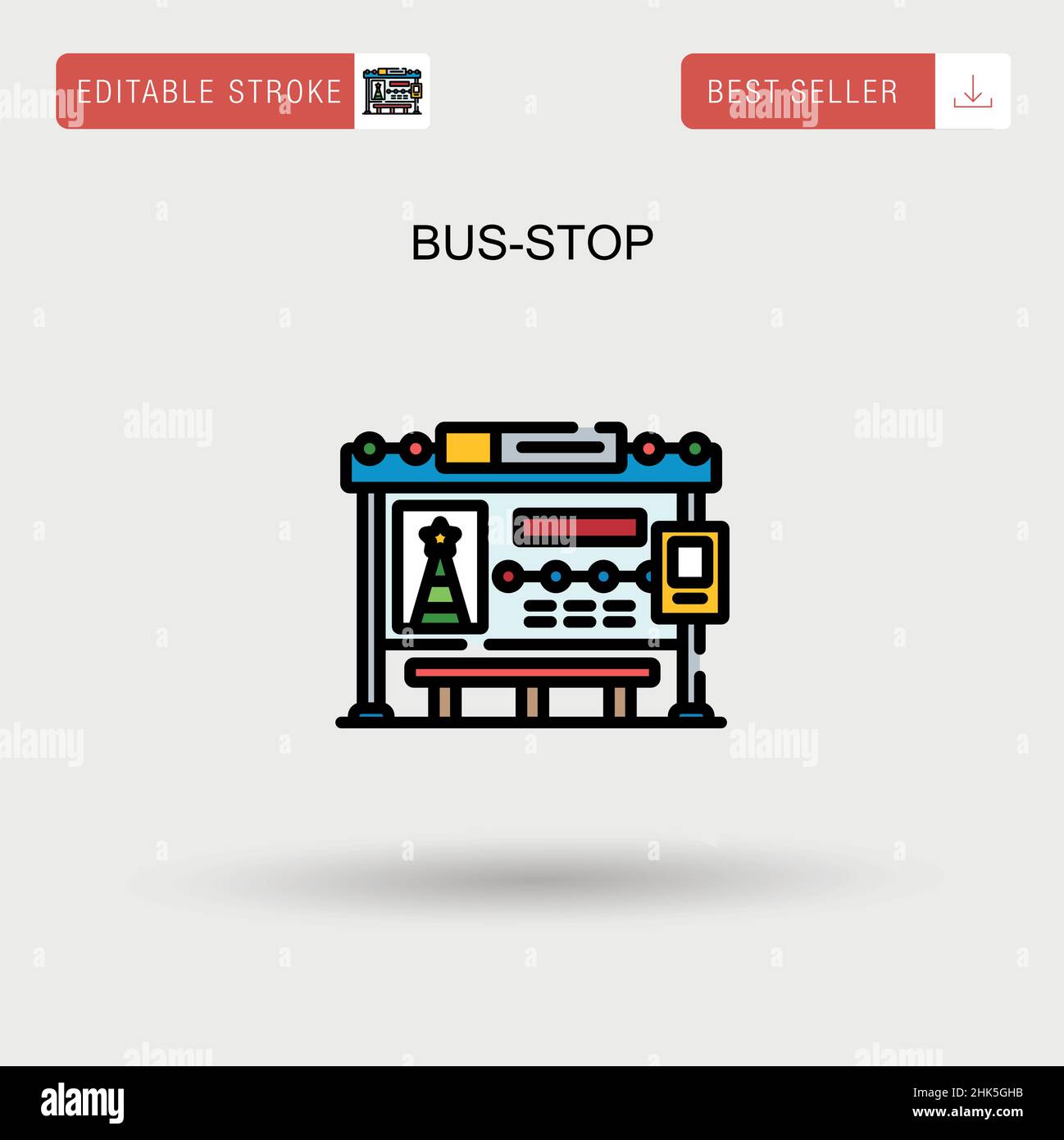 Bus-stop Simple vector icon Stock Vector Image & Art - Alamy