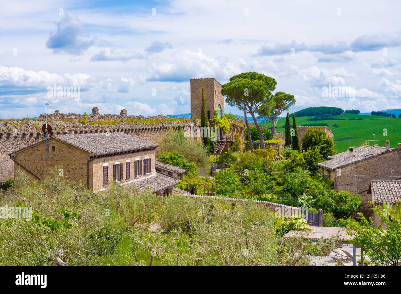 Monticchiello Italy The Wonderful Medieval And Artistic Village Of Tuscany Region In