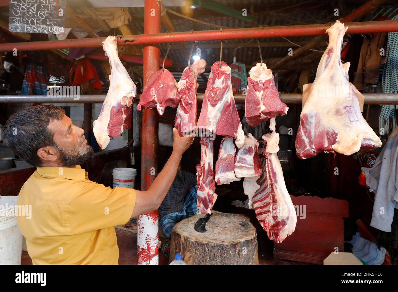 Dhaka, Bangladesh - February 02, 2022: The sellers in the market have ...