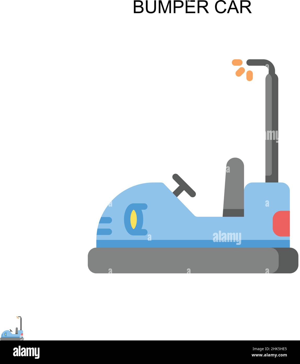 Bumper car Simple vector icon. Illustration symbol design template for ...