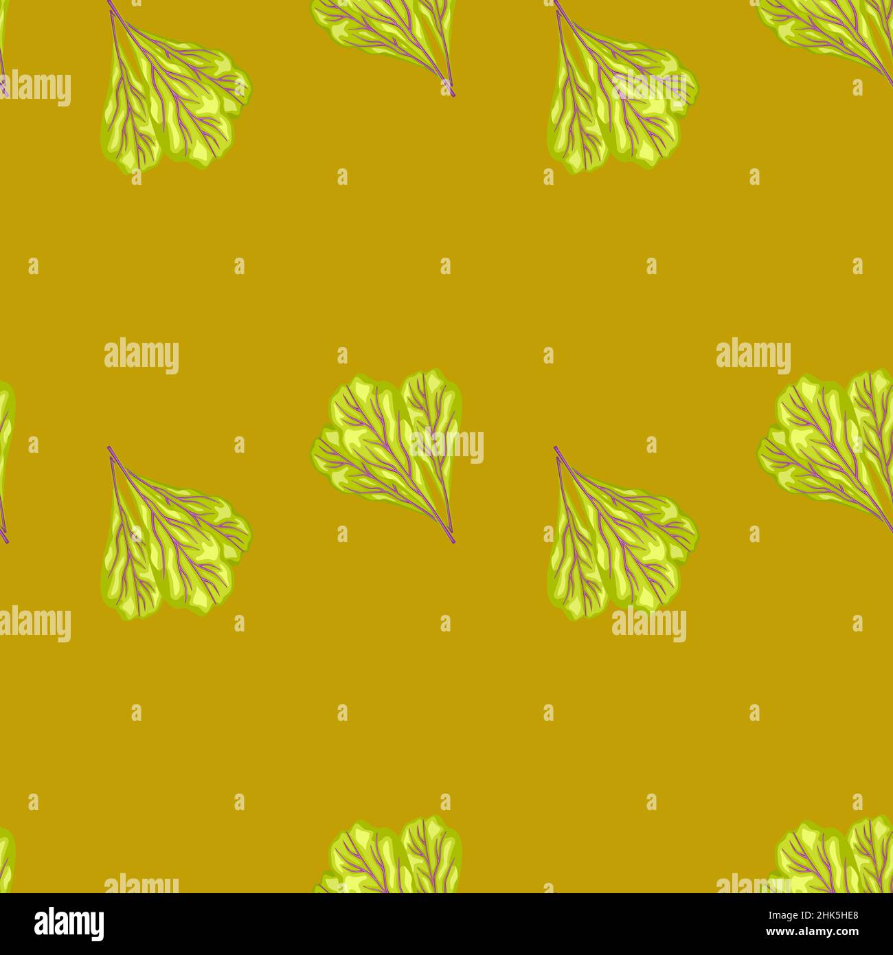Seamless pattern bunch mangold salad on yellow background. Simple ...