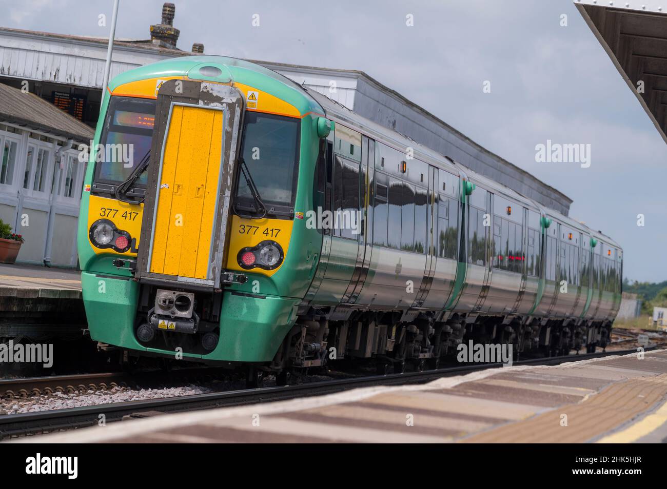 Southern Railway class 377 passenger train waiting for passengers to ...