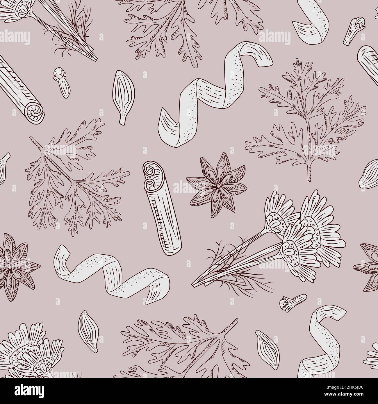 Seamless pattern autumn tea on beige background. Beautiful texture ...
