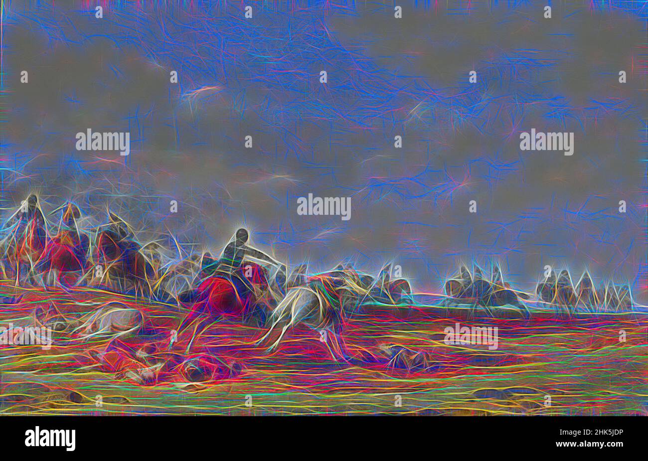 Inspired by Equestrian fight, Pieter Post, 1631, Reimagined by Artotop ...