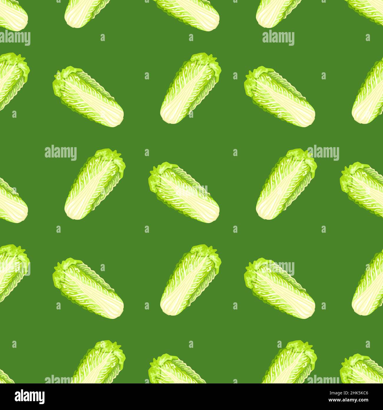 Seamless pattern Chinese cabbage on green background. Minimalism ...