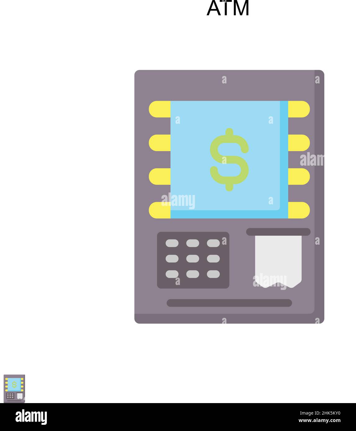 Atm Simple vector icon. Illustration symbol design template for web ...