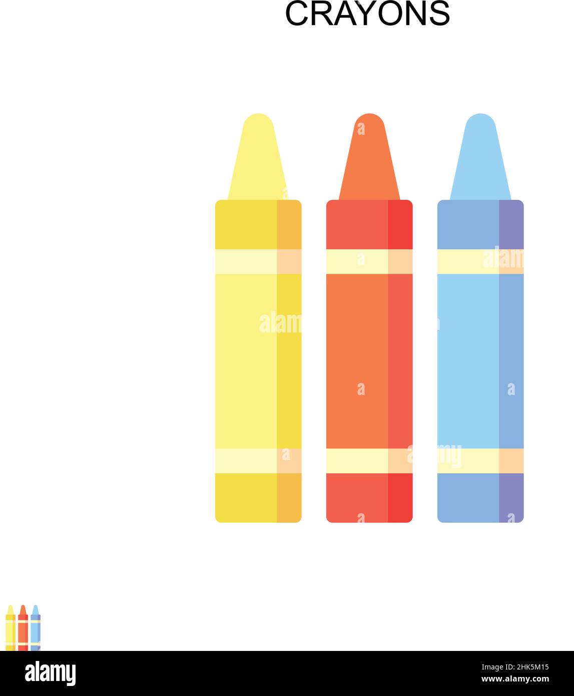 Crayons Simple vector icon. Illustration symbol design template for web ...