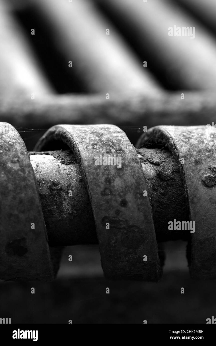 Curved rusty metal Black and White Stock Photos & Images - Alamy