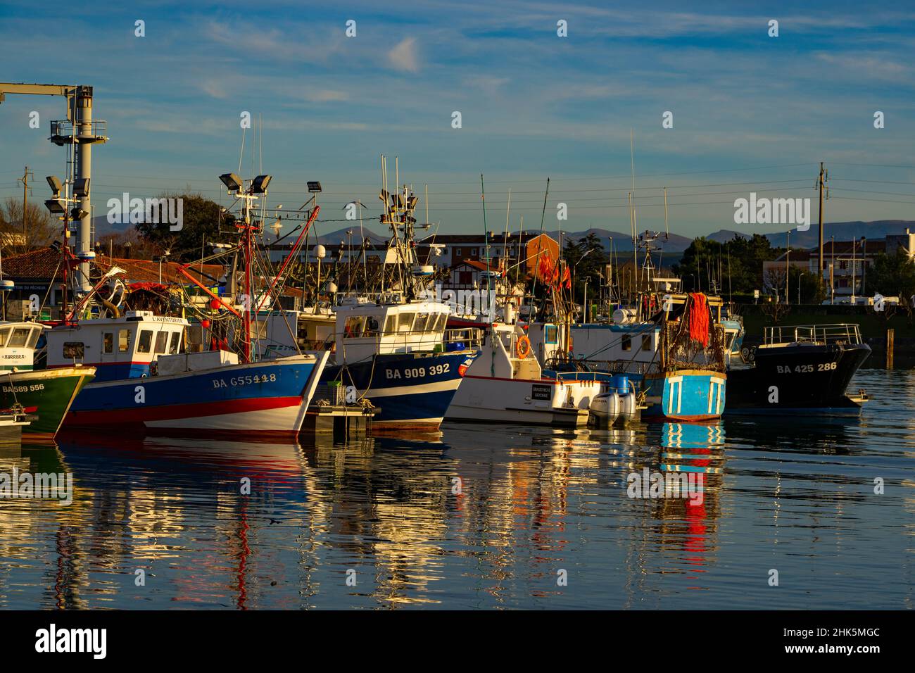 Fishing boats in the harbour of Saint Jean de Luz, Basque Country ...