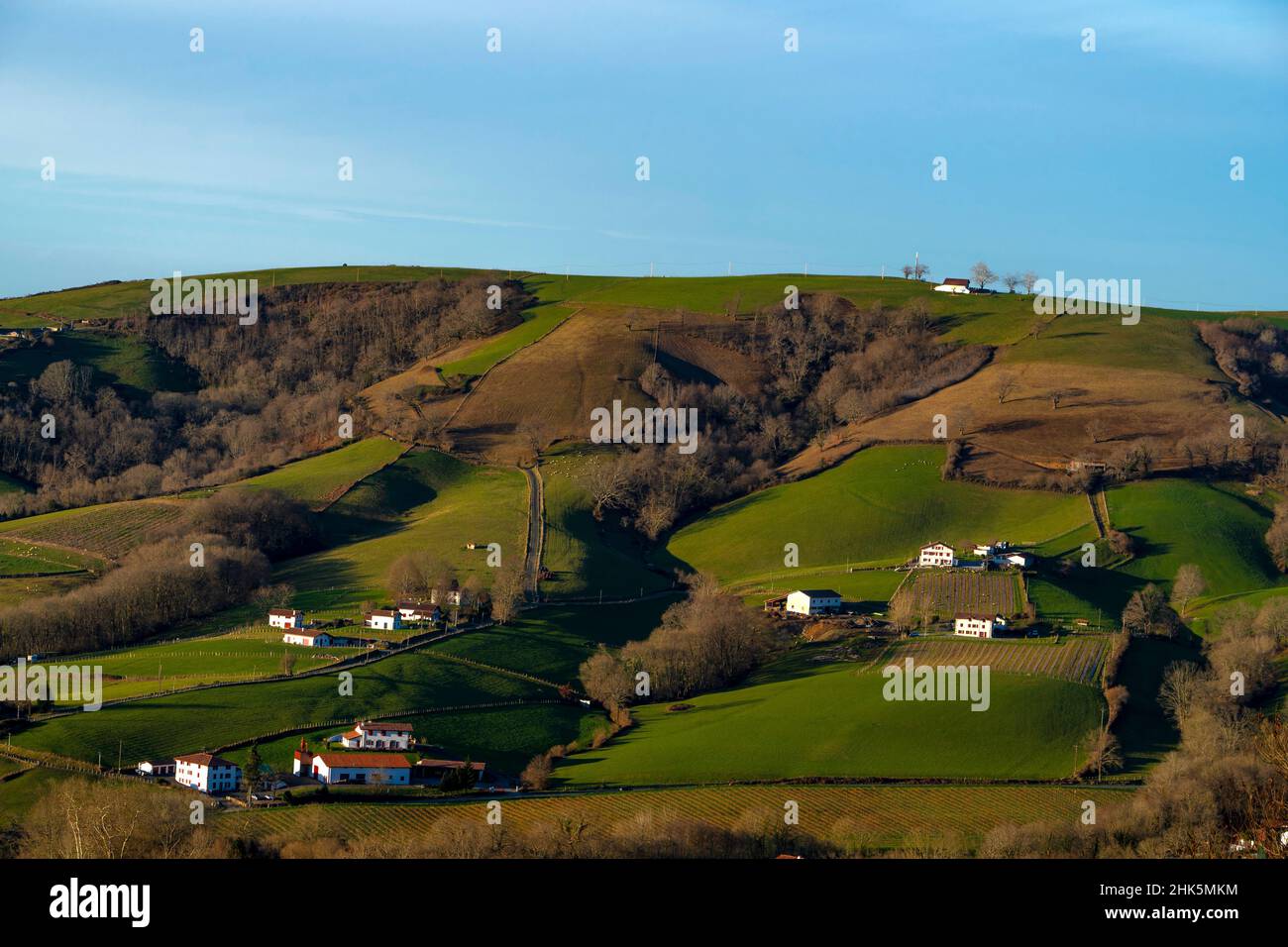 Basque Country Landscape, near Ainhoa, France. Paysage du Pays Basque ...