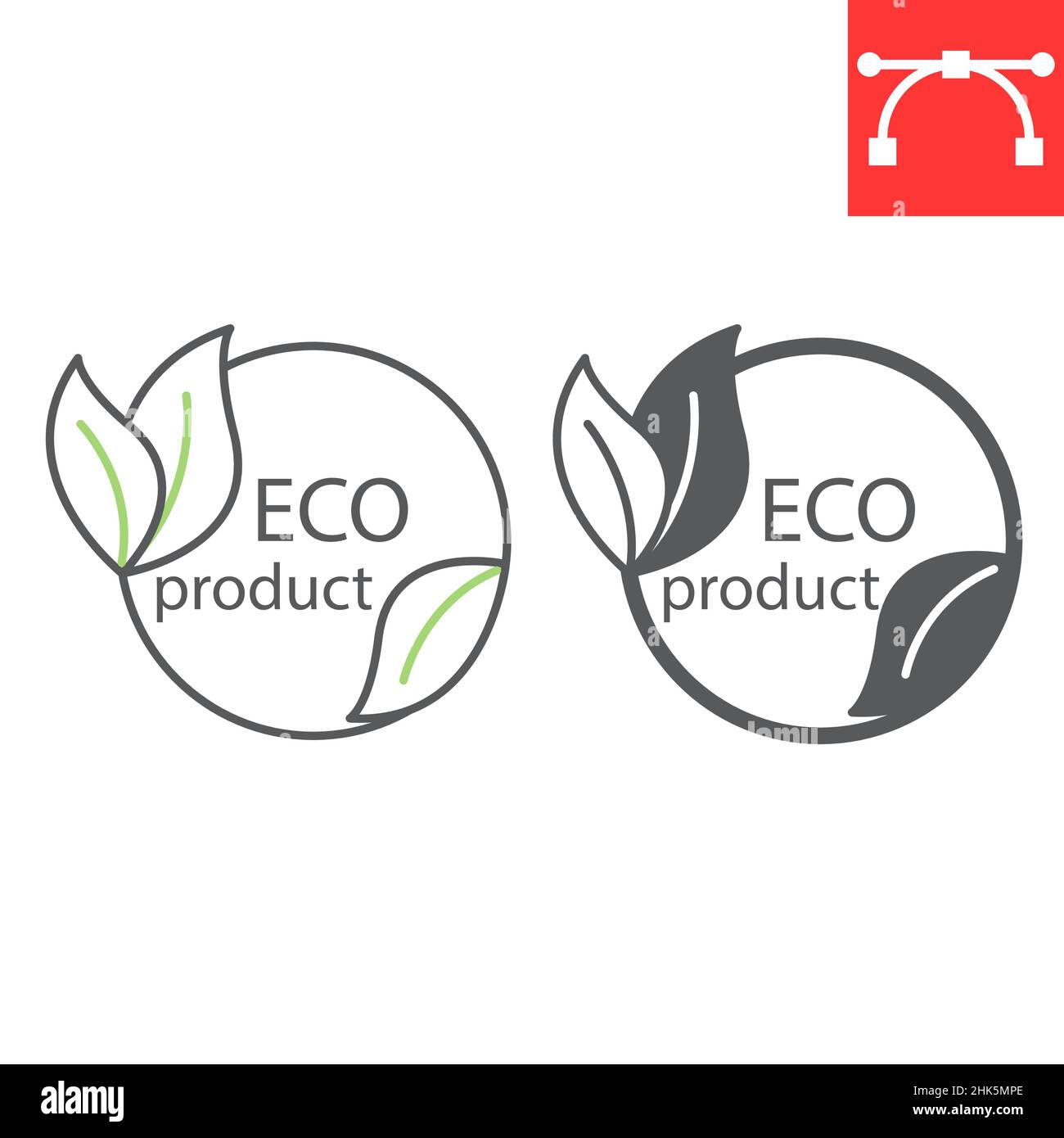 ECO product line and glyph icon, healthy and eco friendly, eco product ...