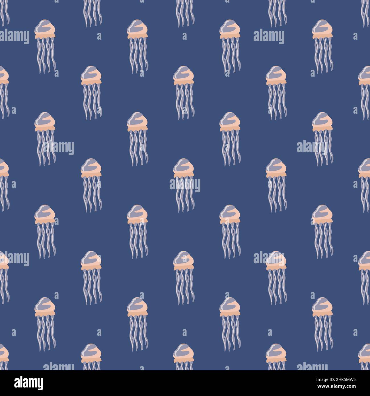 Seamless pattern jellyfish on purple background. Minimalist ornament ...