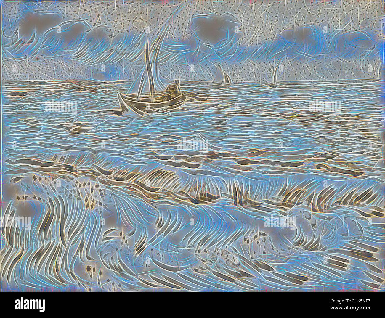 Inspired by Fishing Boats at Saintes-Maries-de-la-Mer, Vincent van Gogh ...