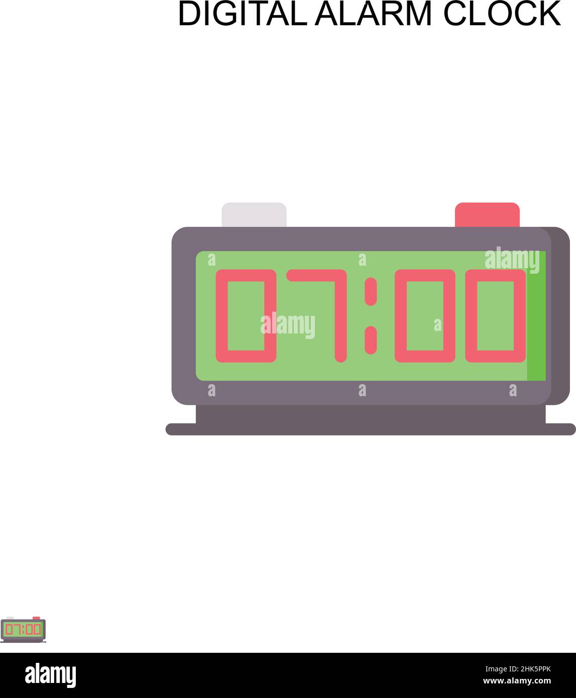 Digital alarm clock Simple vector icon. Illustration symbol design ...