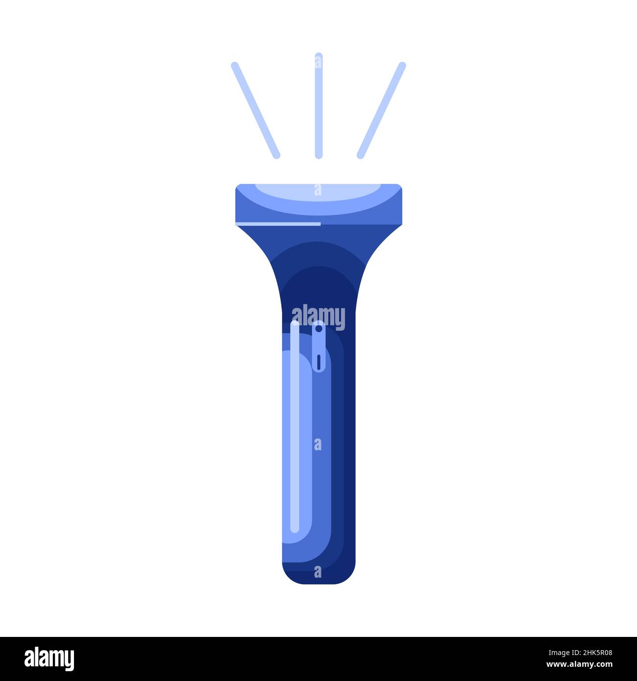 Flashlight isolated on white background. Detective element in cartoon ...